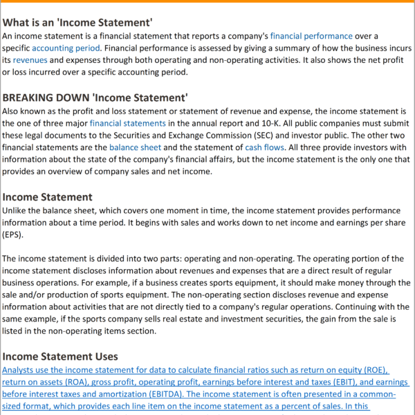 Profit and Loss Income Statement Excel - Business Insights Group AG